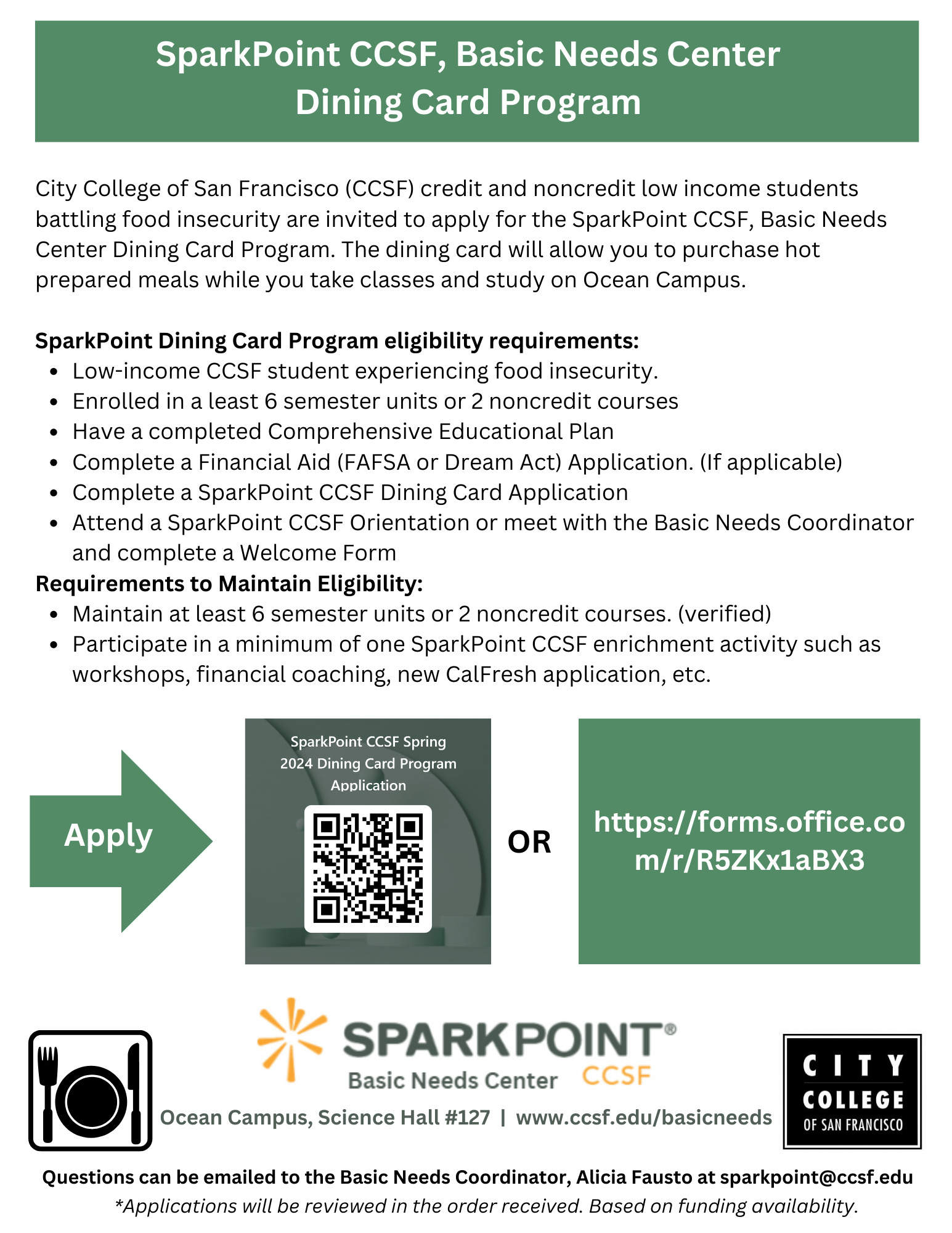 SparkPoint CCSF Basic Needs Center | CCSF