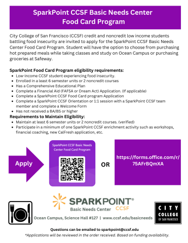 SparkPoint CCSF Basic Needs Center | CCSF
